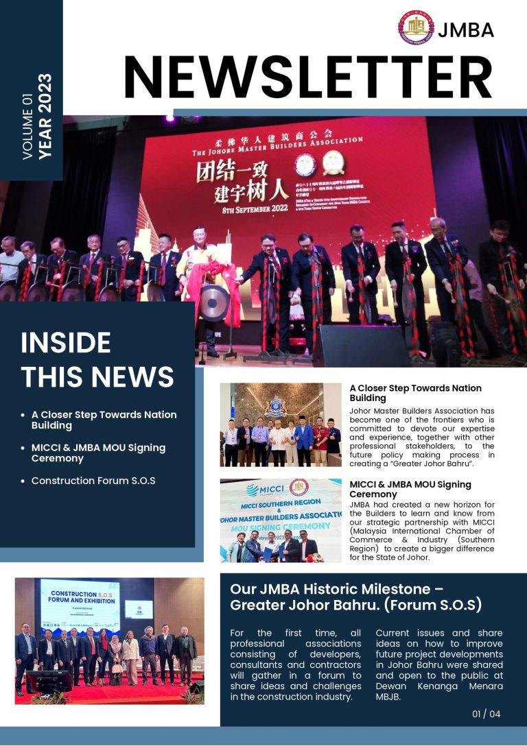 News Letter – THE JOHORE MASTER BUILDERS ASSOCIATION (JMBA)